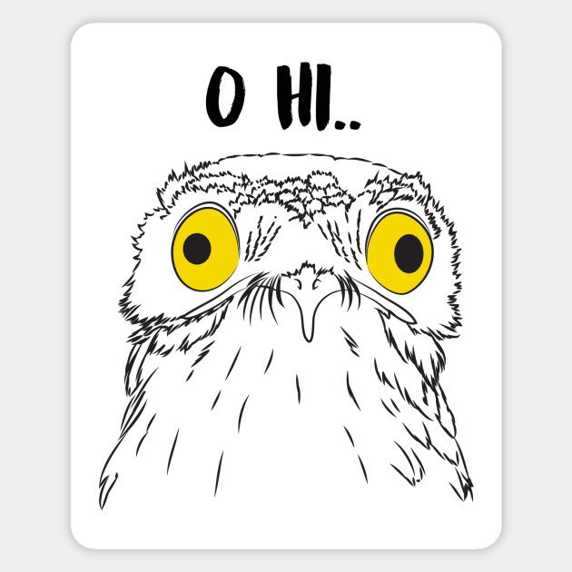 Hi Potoo - Yellow eyes - Potoo - Sticker | TeePublic