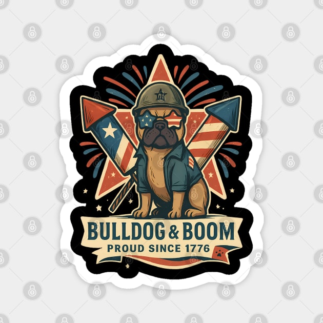 Bulldog & Boom – Patriotic French Bulldog 4th of July - Dog - Magnet ...
