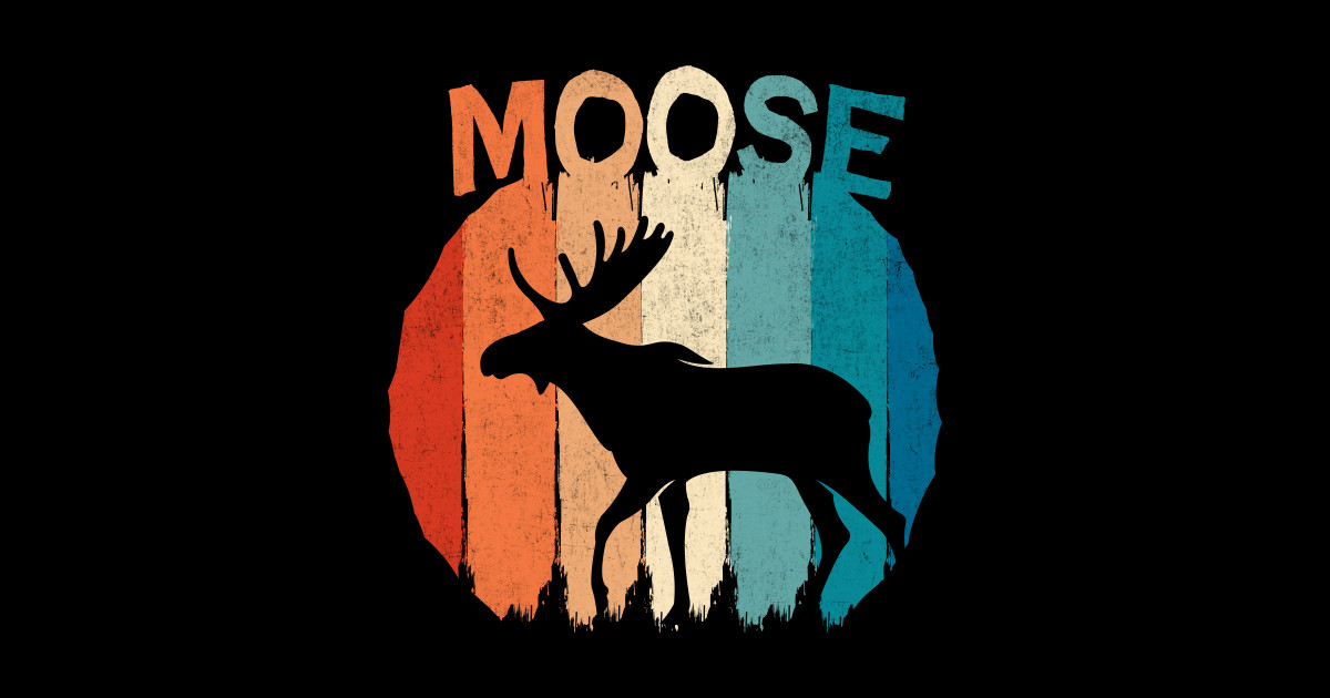 Moose Vintage Retro - Moose Sunset - Sticker | TeePublic