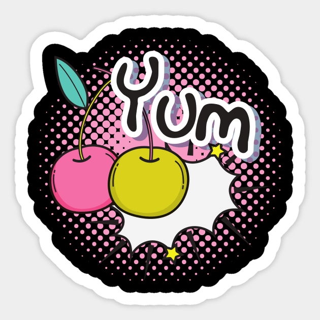 YUM Pop Art Design For Girls - Pop Art - Sticker | TeePublic