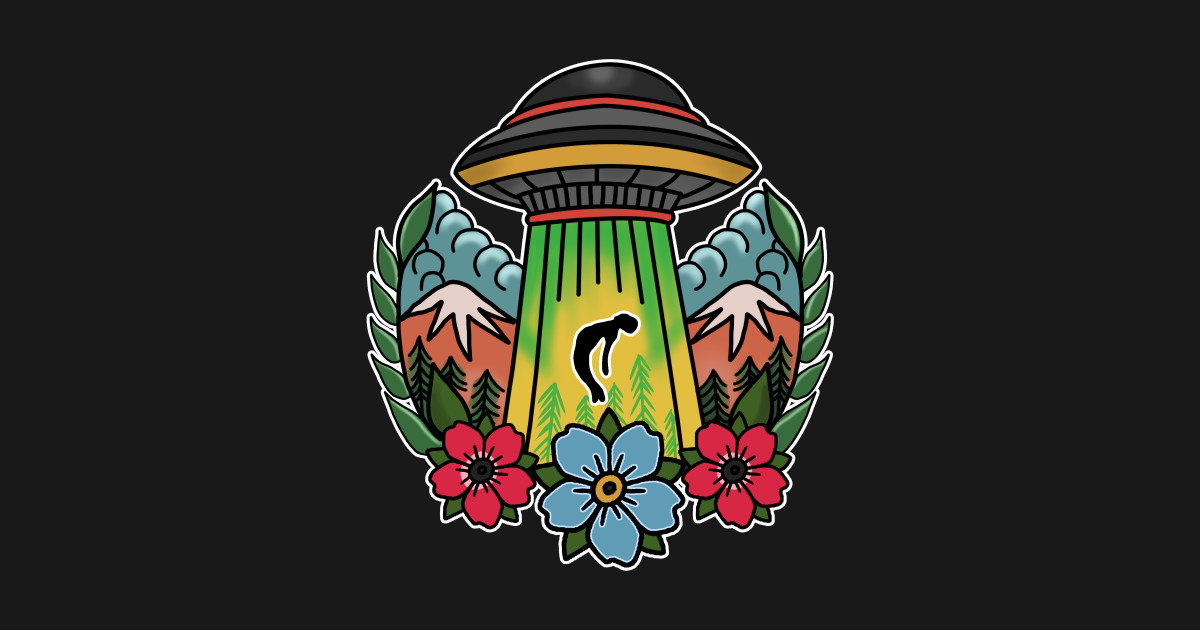 Tattoo Art Alien UFO Abduction hand drawn Coloured - Traditional ...