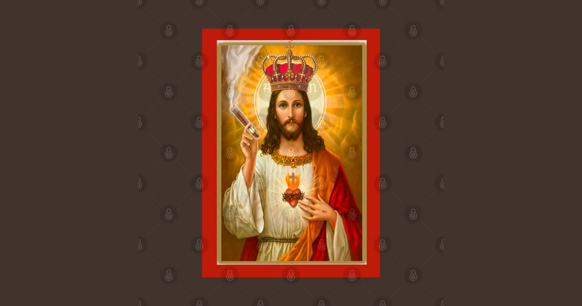 Holy Smoke! Beautiful Jesus - Cigar Lover - T-Shirt | TeePublic