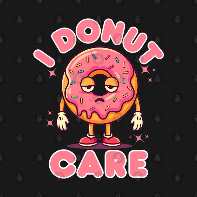 Sad Looking Doughnut, I Donut Care Funny Doughnut Saying - I Donut Care ...