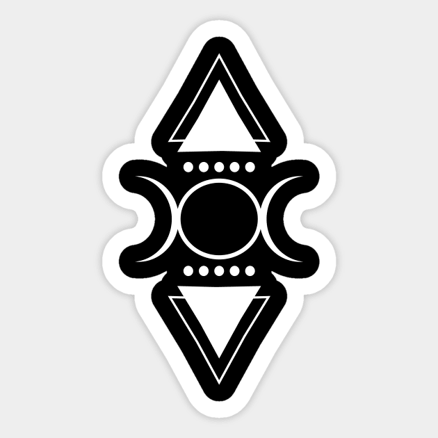 Triple moon and triangles - Triple Moon - Sticker | TeePublic
