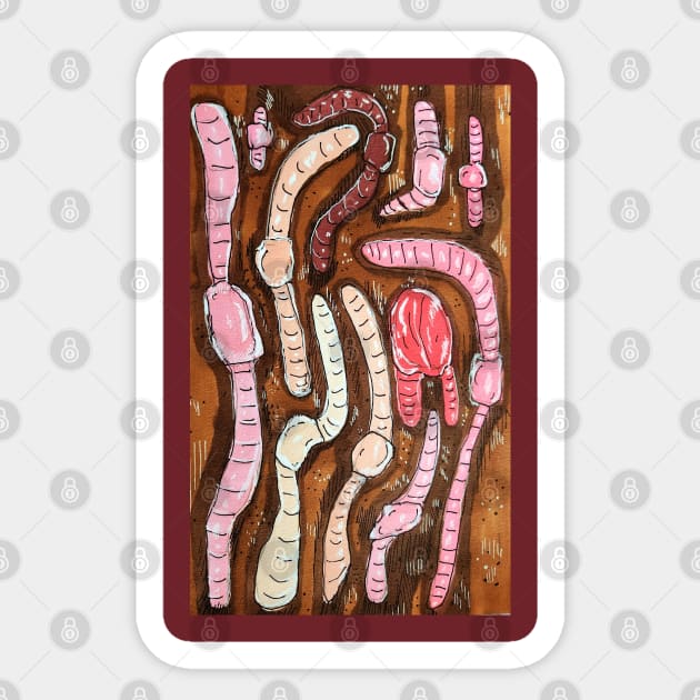 Happy Earth (worm) Day - Earthworm - Sticker | TeePublic