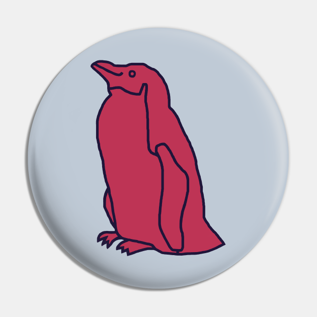 Viva Magenta Color of the Year 2023 Penguin - Penguin - Pin | TeePublic