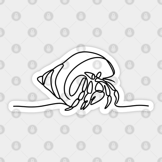Hermit Crab Line Drawing - Hermit Crab - Sticker | TeePublic