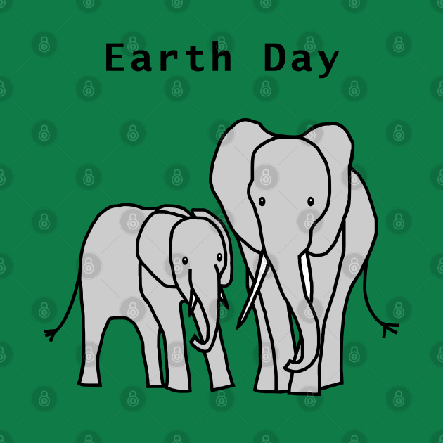 Earth Day Elephants - Earth Day - T-Shirt | TeePublic