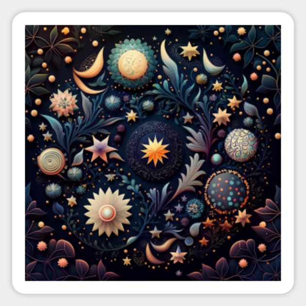 5. Celestial Bohemian Flowers Aesthetic Design Stars Moon Floral Cosmic ...