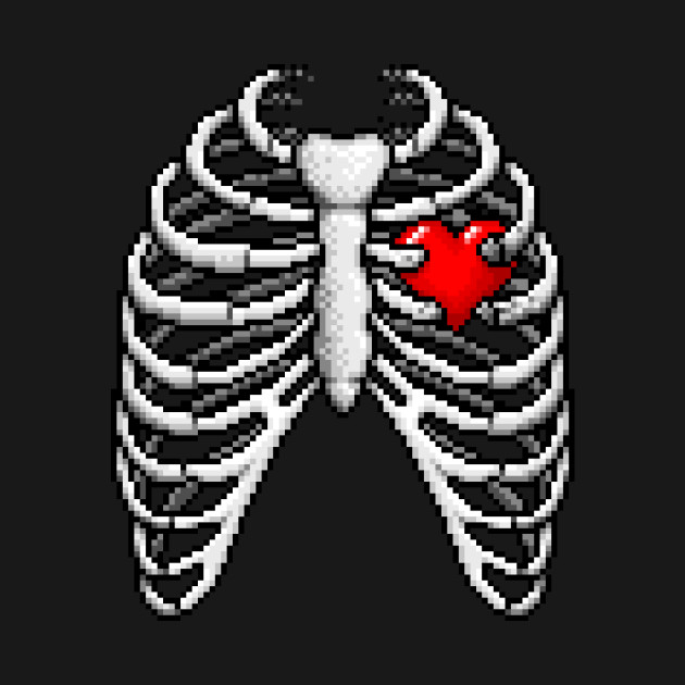 Retro at Heart - Pixel art ribcage - Ribcage - T-Shirt | TeePublic