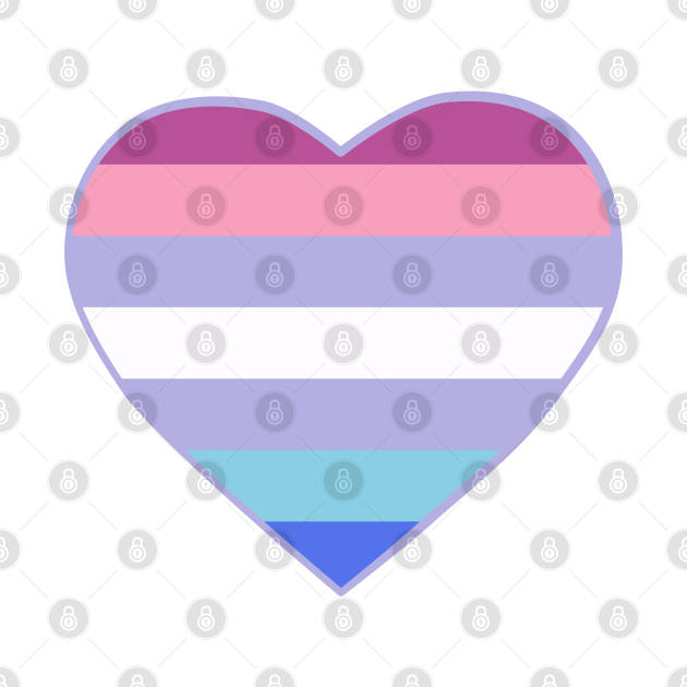 Pride Flag Heart Bigender - Bigender Pride - Pin | TeePublic