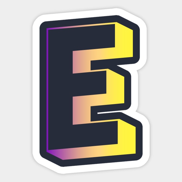 Letter E Letter Art - Letter E Letter Art - Sticker | TeePublic