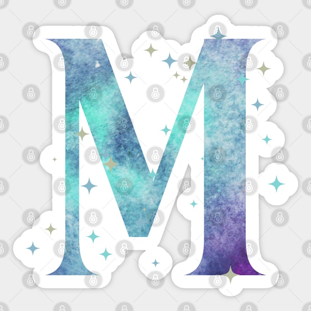 Letter M Monogram watercolor galaxy - Monogram Letter M - Sticker ...