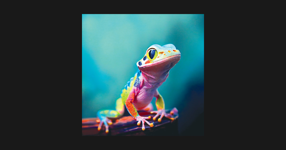 Colourful Gecko Art - Gecko - T-Shirt | TeePublic