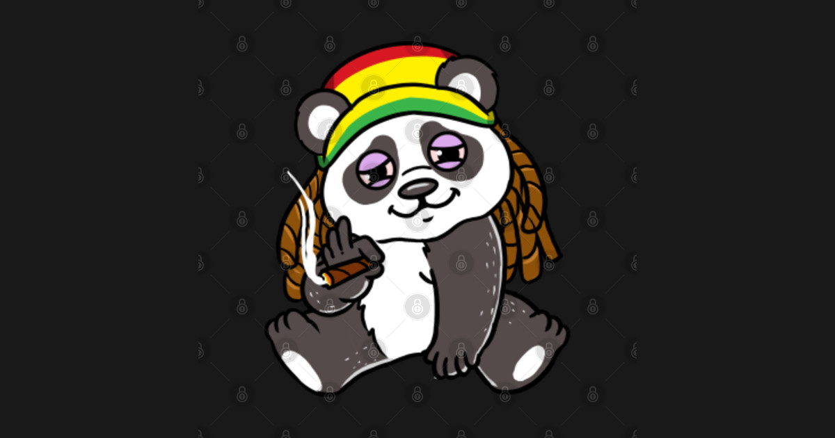 Weed-Smoking Panda For Weed Lover - Weed Smoking Panda - Sticker ...