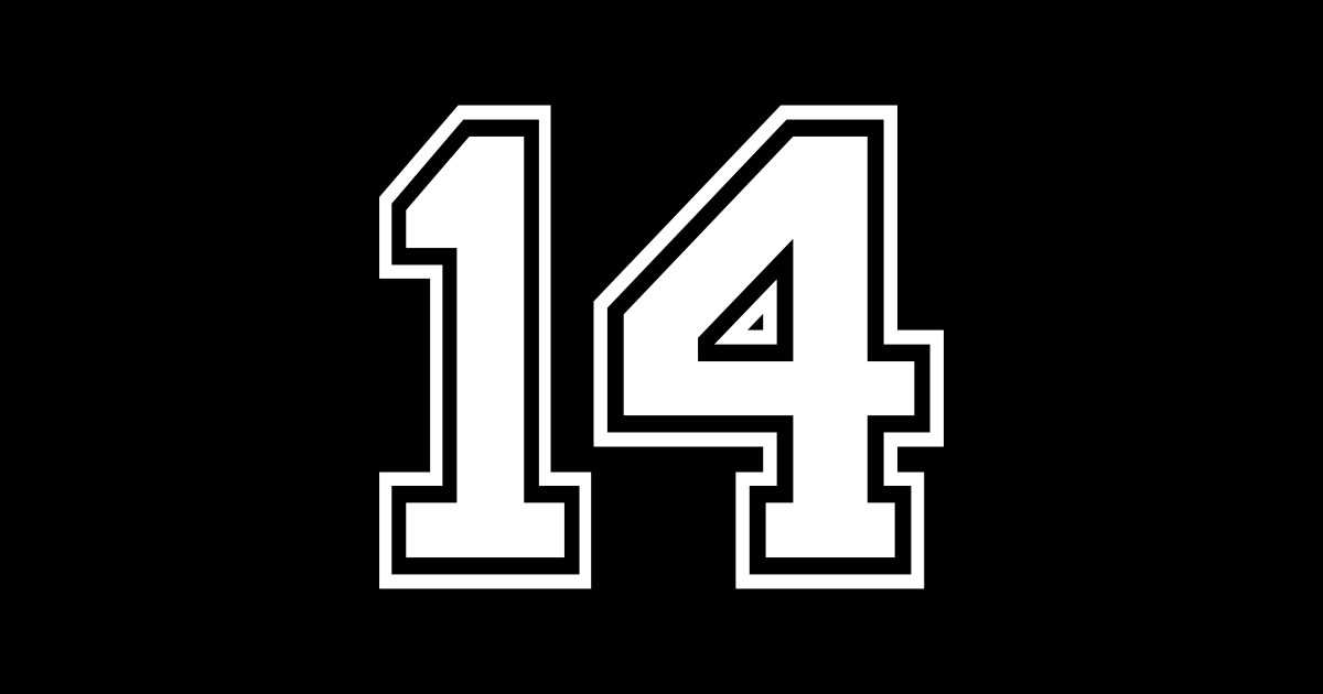 JERSEY NUMBER 14 - Football Jersey - Sticker | TeePublic