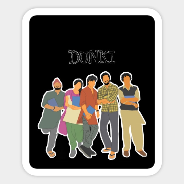 DUNKI MOVIE SRK - Digital Artwork - Sticker | TeePublic
