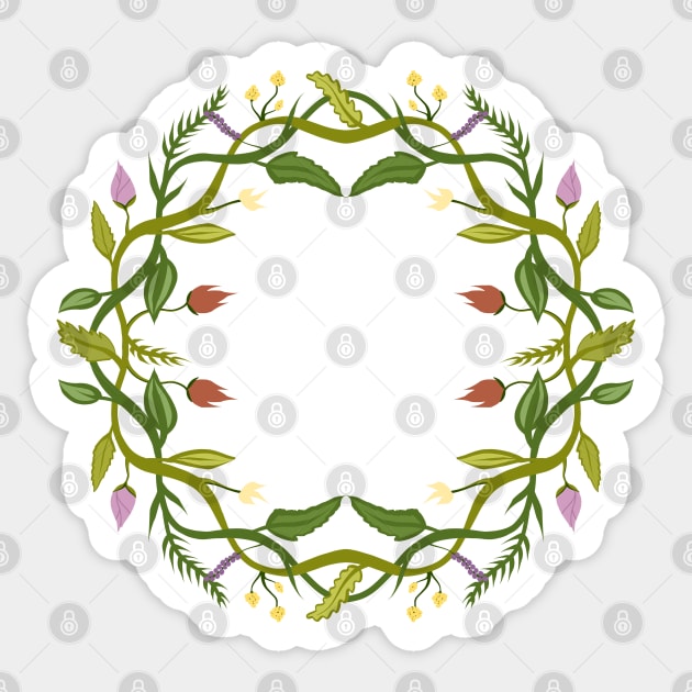 Flower wreath circle - Flowers - Sticker | TeePublic