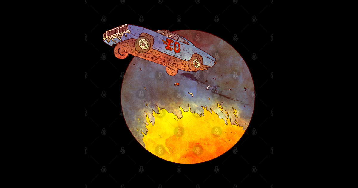 Infernal Overdrive - "Hellfire Car!" - Muscle Car - Sticker | TeePublic
