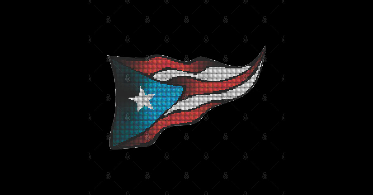 Bandera Pixelated - Puerto Rico - Sticker | TeePublic
