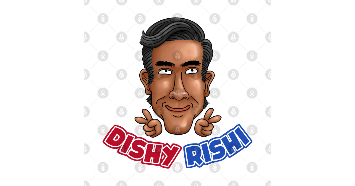 Dishy Rishi Sunak Victory Sign - Dishy Rishi - T-Shirt | TeePublic