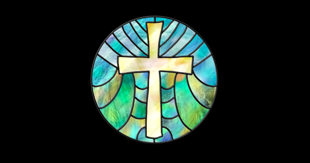 Stained Glass Cross - Stain Glass - Sticker | TeePublic