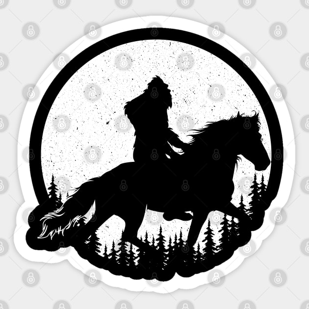 Bigfoot Riding Horse - Horse Riding - Sticker | TeePublic