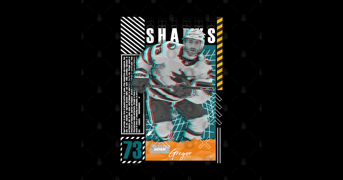 Noah Gregor Hockey Design Poster Sharks - Noah Gregor - Sticker | TeePublic