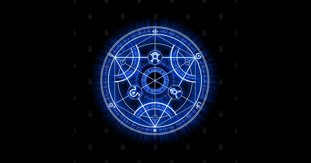 Human Transmutation Circle -blue- Human Transmutation Circle - Sticker ...