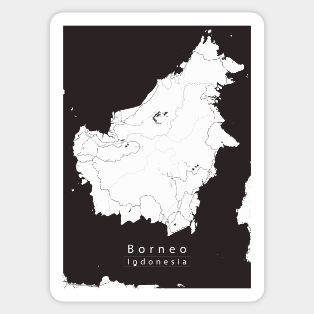 Borneo Indonesia Island Map - Borneo - Sticker | TeePublic