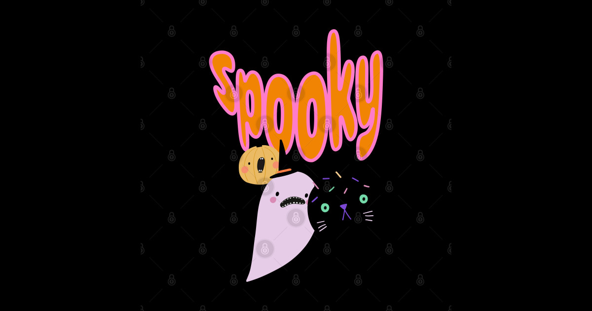 Spooky Halloween Cute Ghost, Pumpkin and Scaredy Cat - Spooky Cute ...