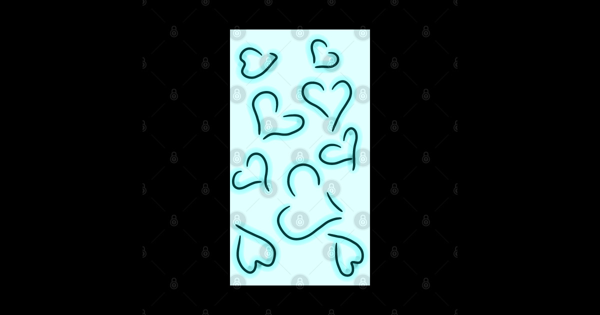 Cute Hearts Blue - Cute Hearts Blue - Sticker | TeePublic