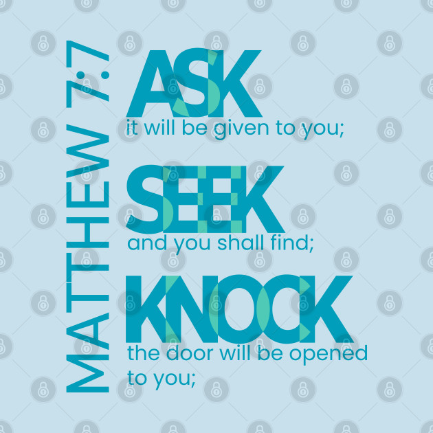 Matthew 7:7 Bible Statement Verse Design | Ask, Seek, And Knock ...