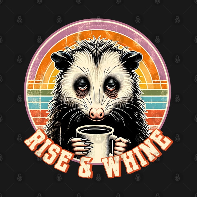 Funny Retro Vintage possum/Opossum Coffee Mug - Rise and Whine. Gift ...