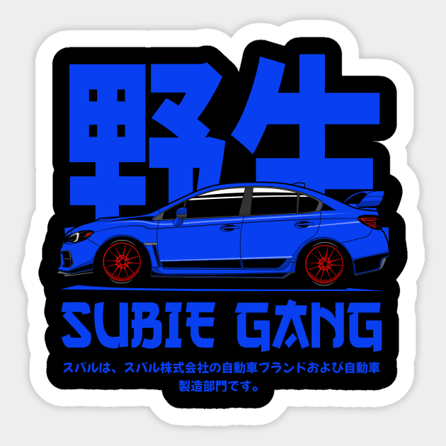Subie gang blue - Subaru - Sticker | TeePublic