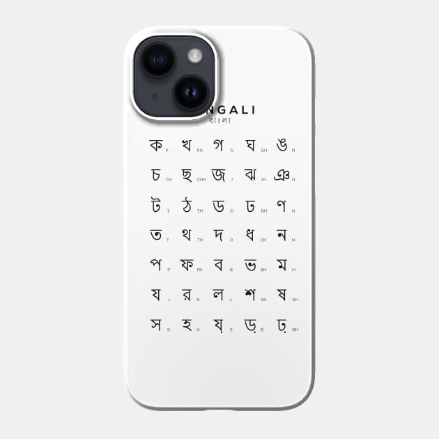 Bengali Alphabet Chart, Bengali Language Chart, White - Bengali - Phone ...
