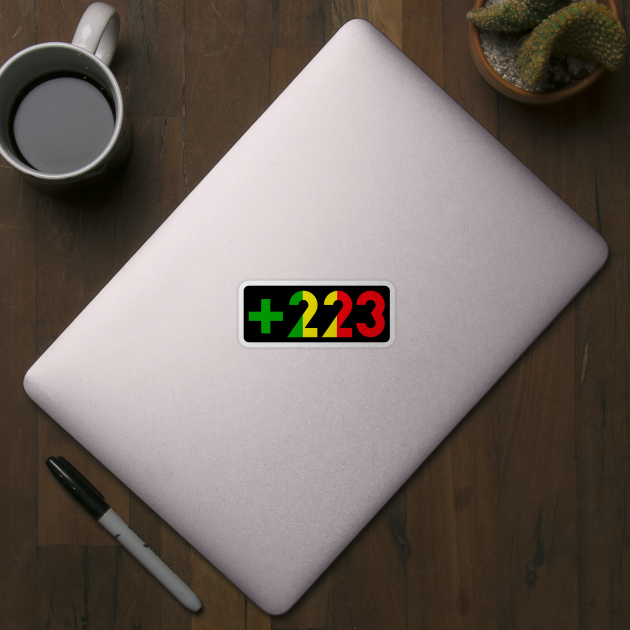 MALI +223 Country calling code - Mali - Sticker | TeePublic