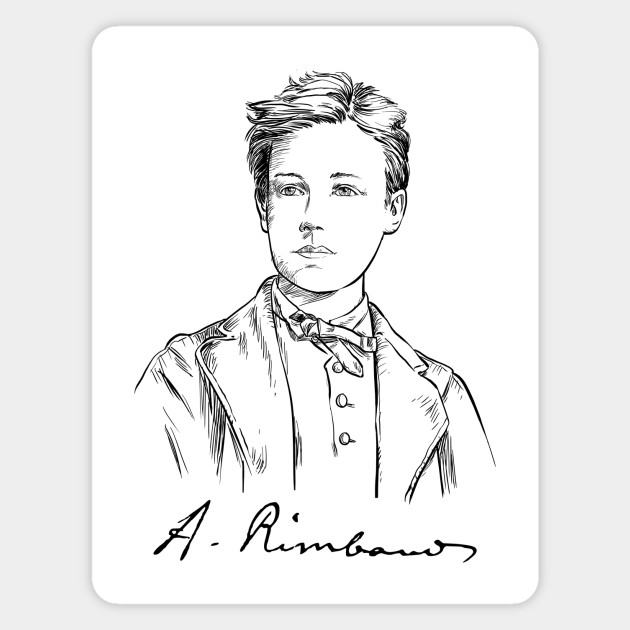 Arthur Rimbaud, French poet, Portrait, Signature - Rimbaud - Magnet ...