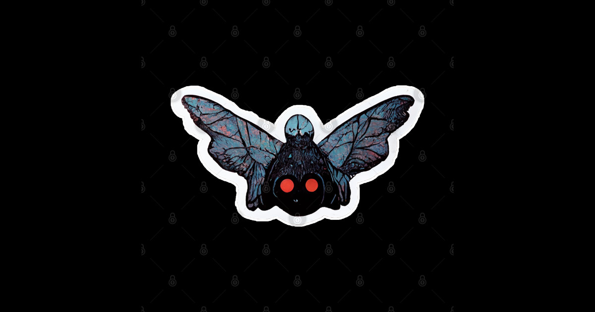 Mothman Head: Wide Angle - Mothman Art - Sticker | TeePublic