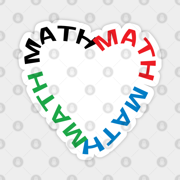 Math Text Heart - Math - Magnet | TeePublic