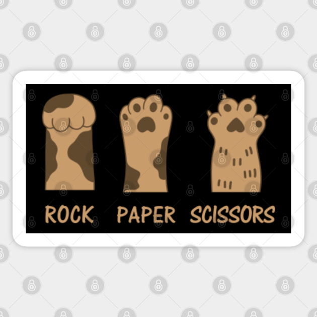 Rock paper scissors funny cat - Rock Paper Scissors - Sticker | TeePublic