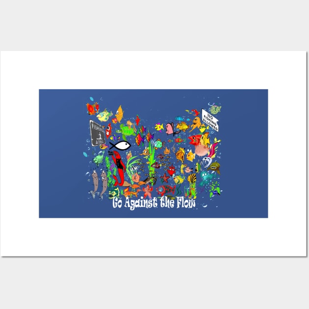 Jesus Christ Savior Go Against the Flow Christian Witness Fish Symbol ...