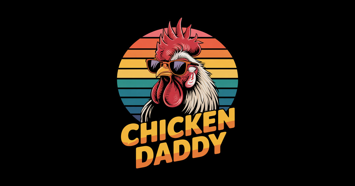 Chicken Daddy 70s Funny Farm Chicken Dad - Chicken Daddy 70s Funny Farm Chicken Da - Magnet ...