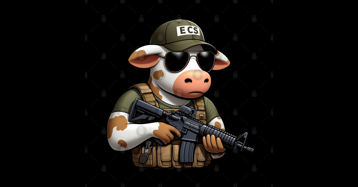 Tactical Cow - Cow - Sticker | TeePublic