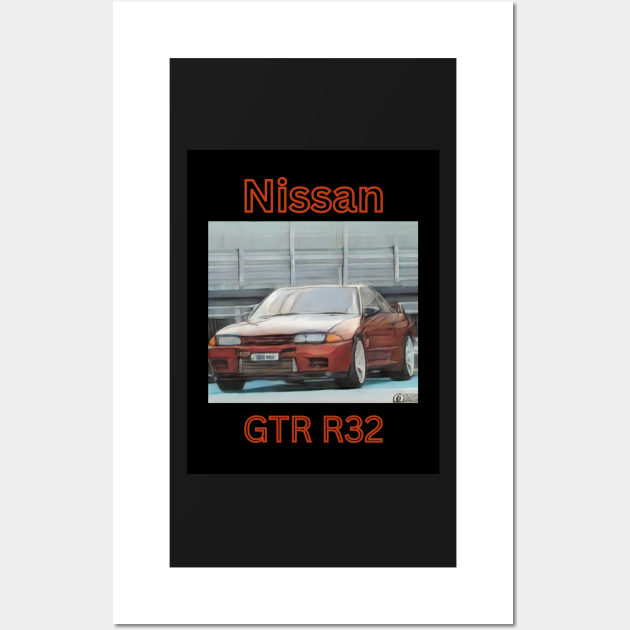 Nissan GTR R32 - Cartoon Design - Nissan - Posters and Art Prints ...