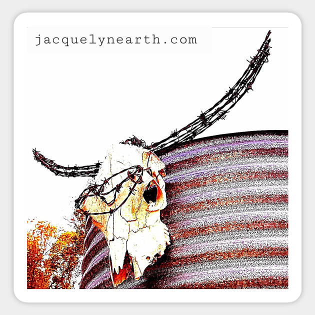 Cow Skull with Barbed Wire Horns - Cow - Sticker | TeePublic