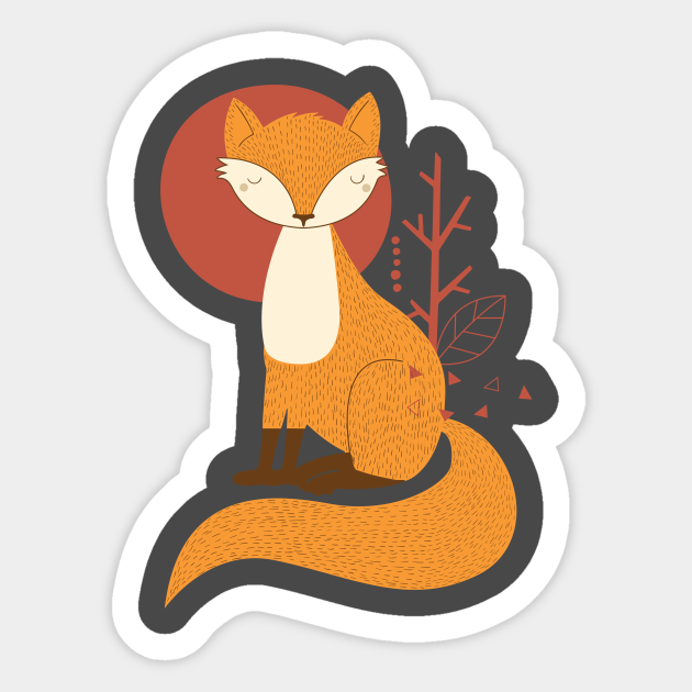 Quiet fox - Fox - Sticker | TeePublic