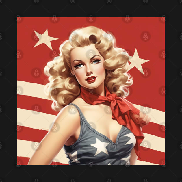 Vintage Pin Up Girl Old Hollywood Vibes 1940s Nostalgic Art Pin Up