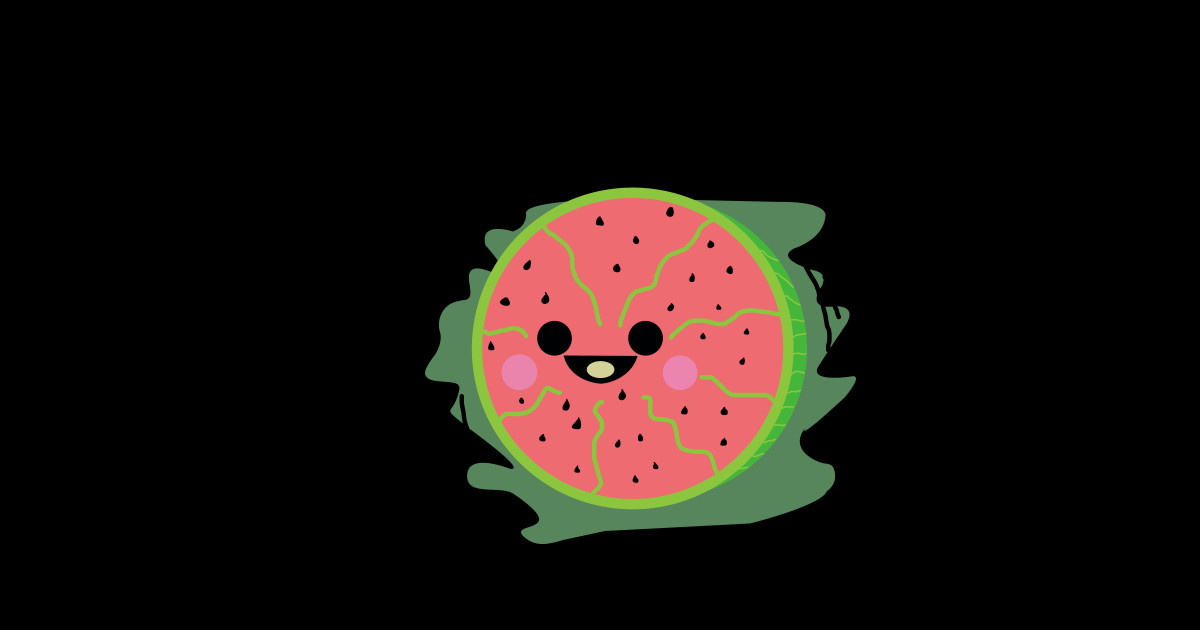 Happy Watermelon Face - Watermelon - Sticker | TeePublic