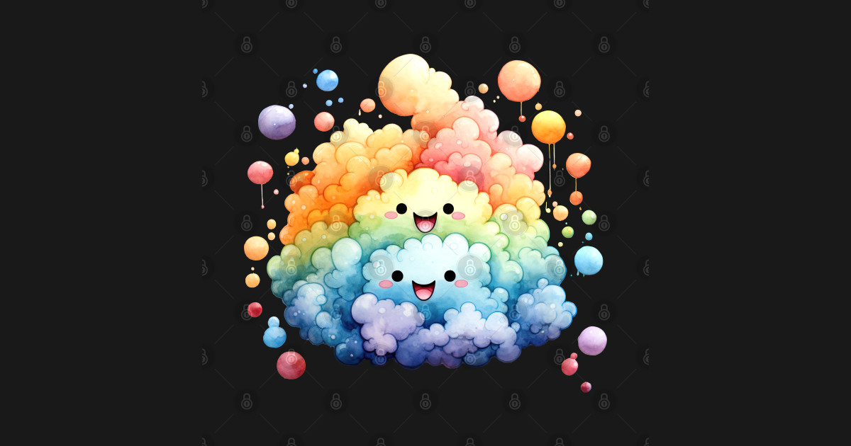 Cute rainbow puffs - Nursery Art - T-Shirt | TeePublic